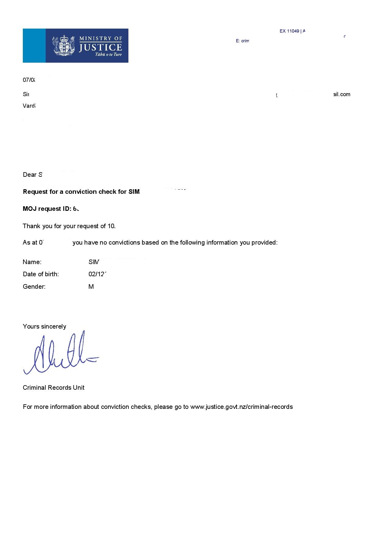 Police Clearance Certificate PCC New Zealand In India